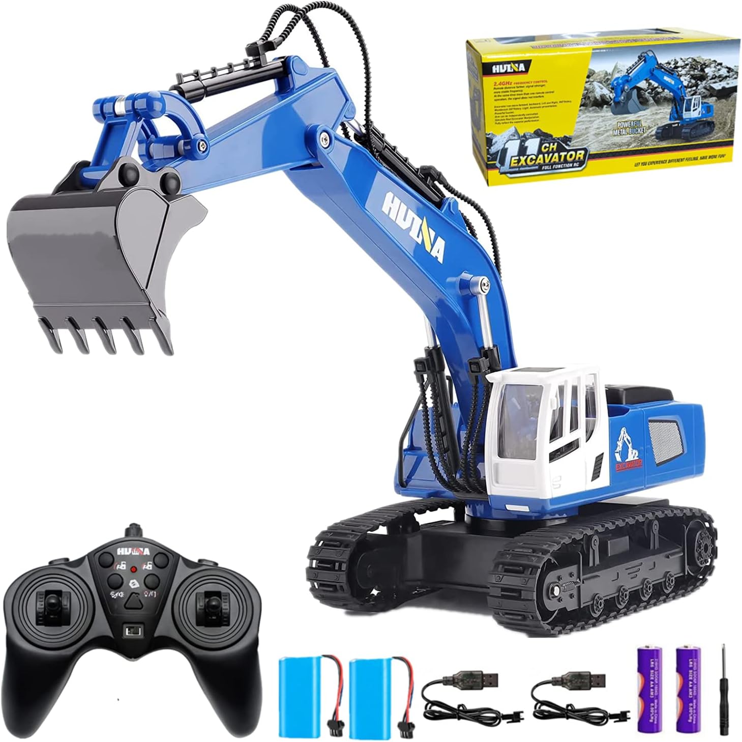 Amazon.com: Remote Control Excavator Toy 1/18 Scale RC digger, 11 ...