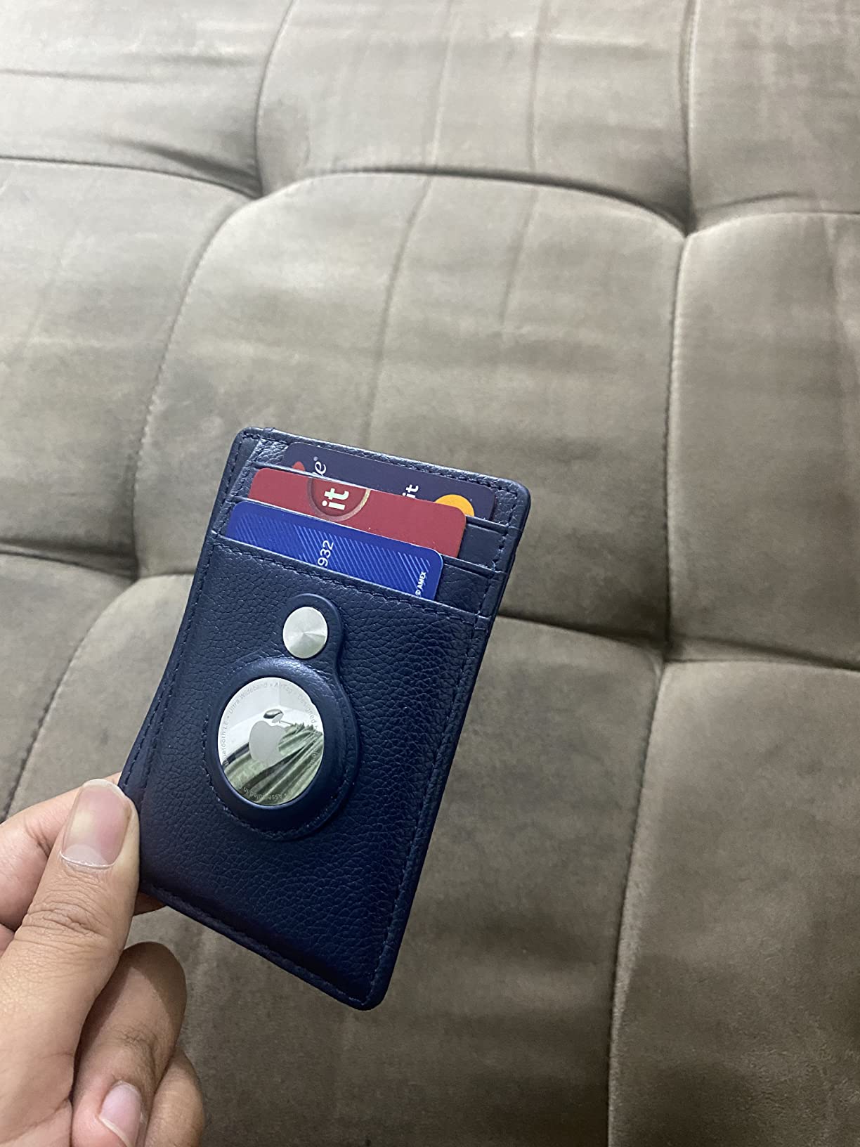 $9/mo - Finance AirTag Wallet Genuine Leather Air Tag Wallet RFID ...