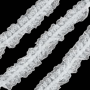 Amazon.com: HOBBIESAY 5 Yards Ruffle Ribbon Trim Double Layer Chiffon ...