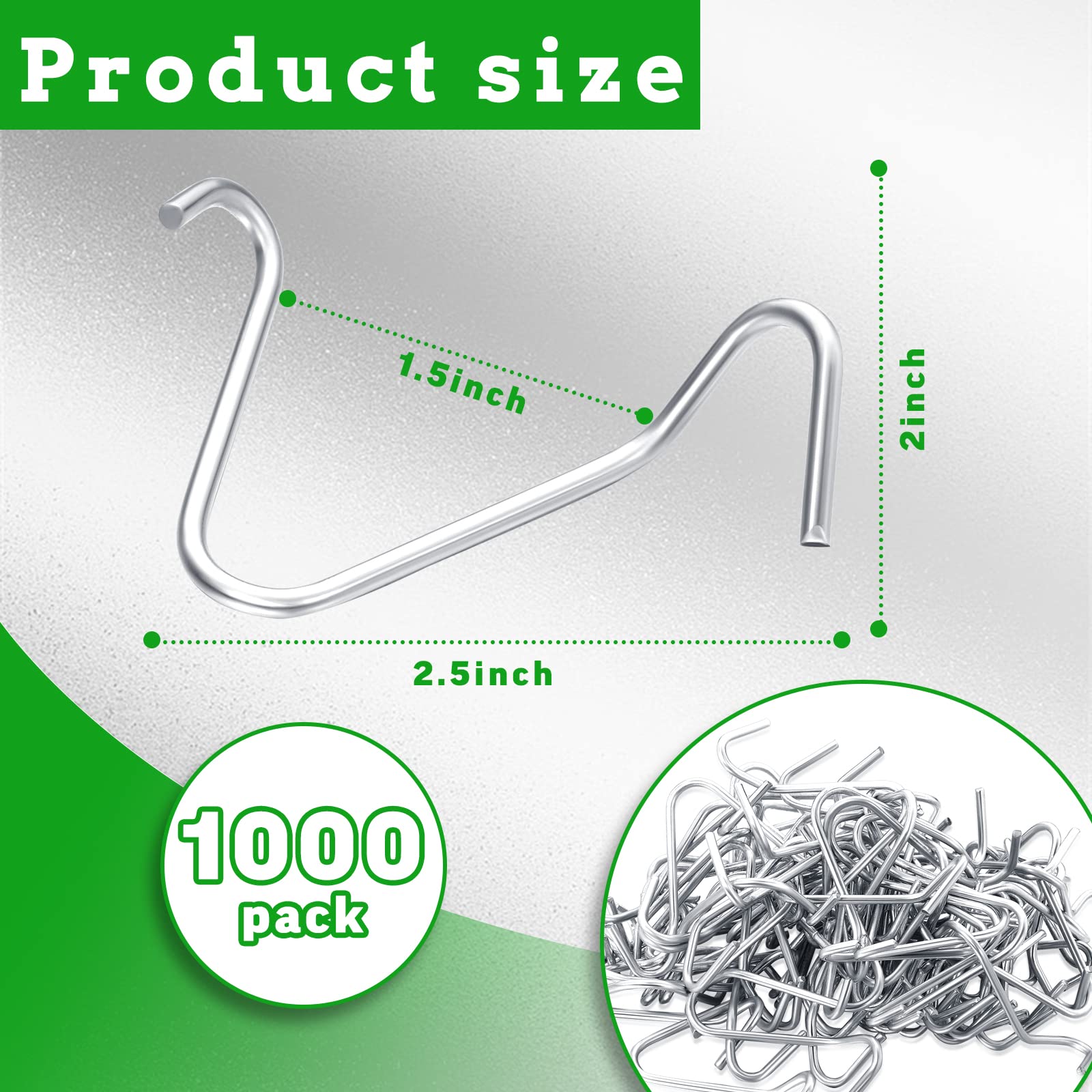 Snapklik.com : 1000 Pcs T Post Clips Bulk Galvanized Steel Fence Clips ...