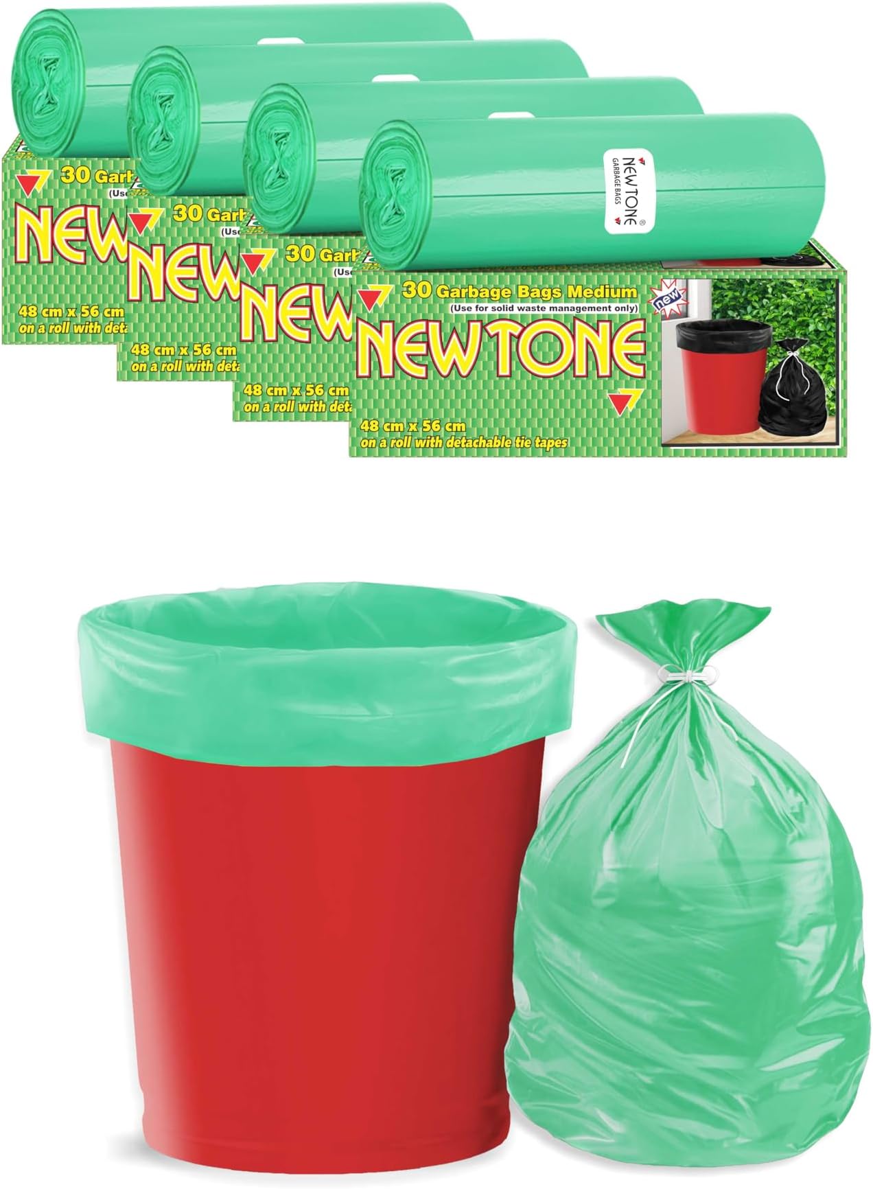Newtone Premium Garbage Bags Medium Size 19x21 Inches|180 Bags (Pack of ...