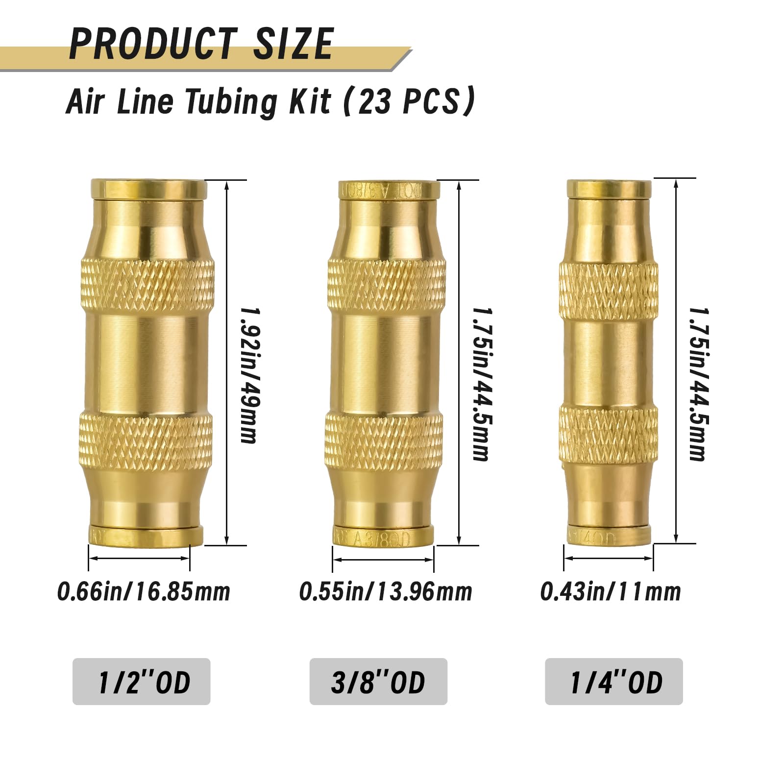 Snapklik.com : 23Pcs Brass DOT Air Line Fittings Kit - Upgraded 1/4" 3/ ...