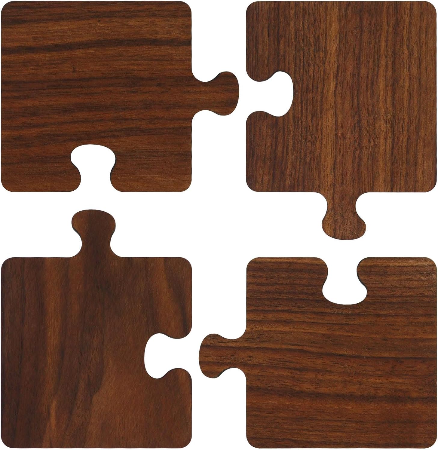 Amazon.com: Koqye Wooden Puzzle Coaster Set of 4, Wood Coasters for ...