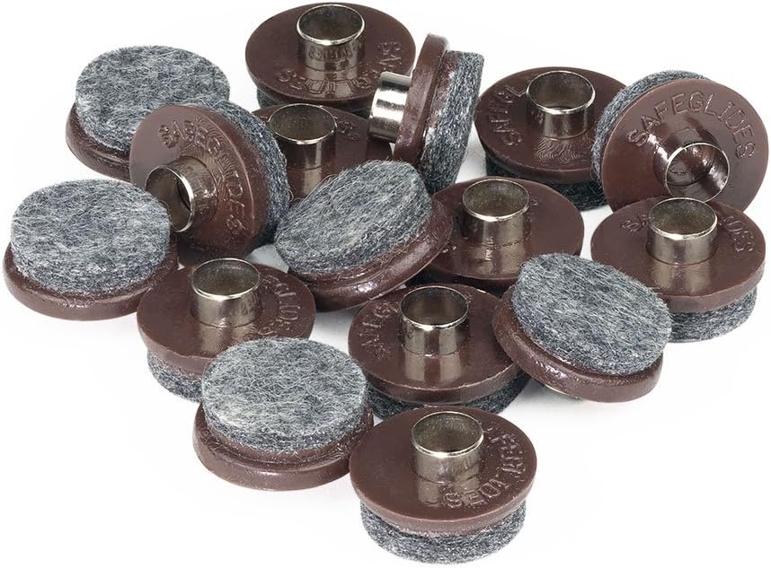 7/8" Diameter Felt Gliders - Brown, 8 Pieces - Furniture Moving Sliders ...