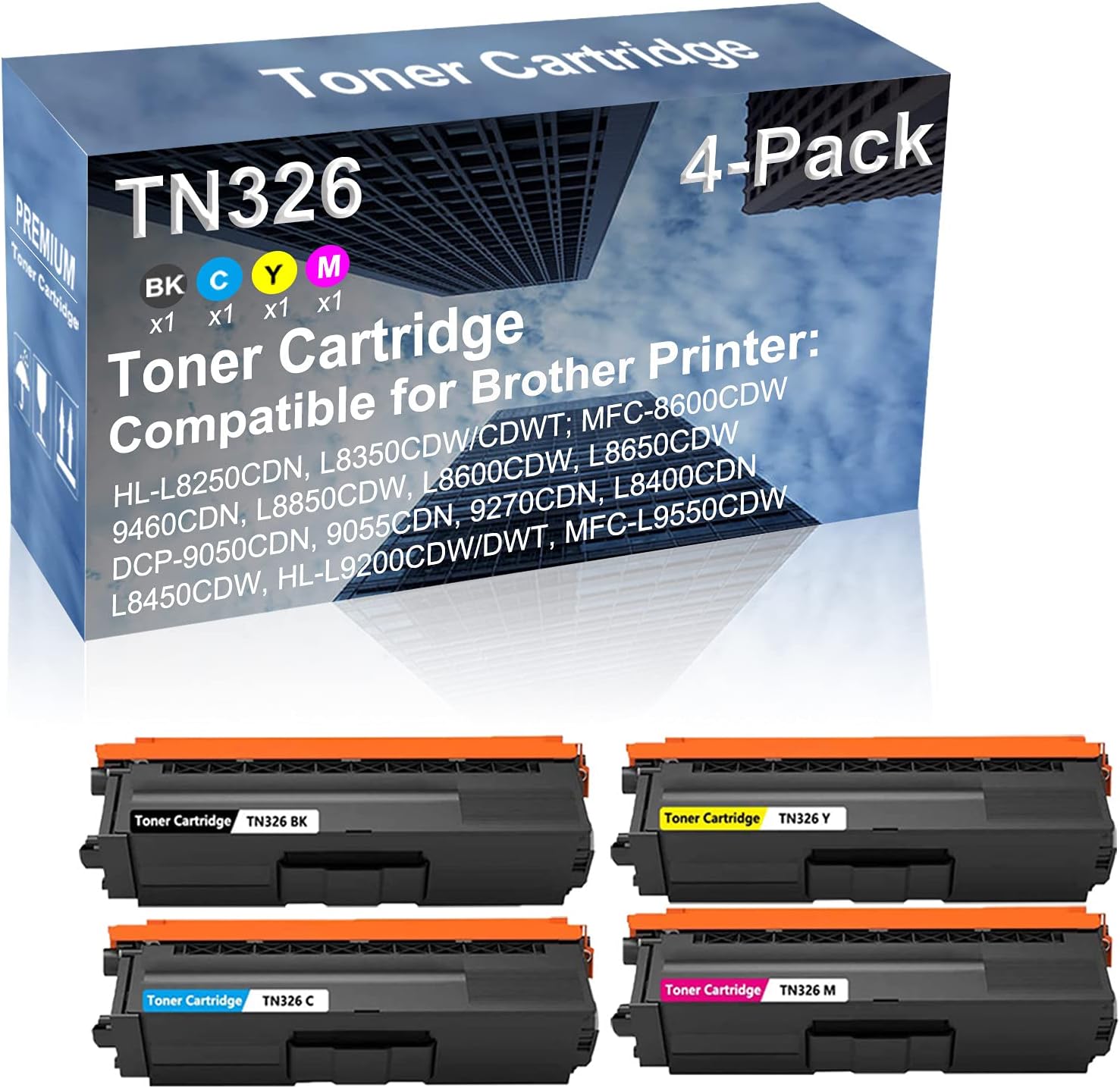 Amazon.com: 4-Pack (BK+C+Y+M) Compatible MFC-L8600CDW MFC-L8650CDW DCP ...