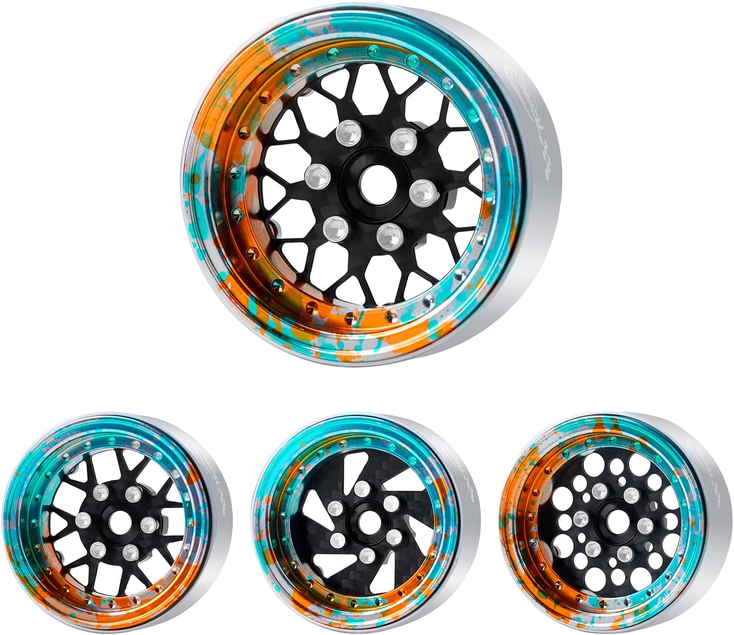 Amazon.com: TCRC 4PCS Splash Anodizing Aluminum + Carbon Fiber 1.9 Inch ...