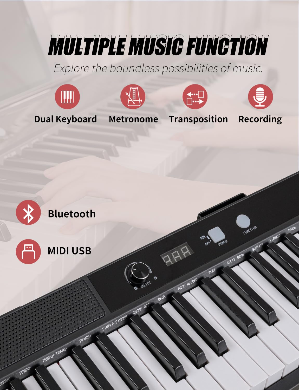Snapklik.com : UISCOM 88 Key Piano Keyboard Beginner Electric Digital Piano
