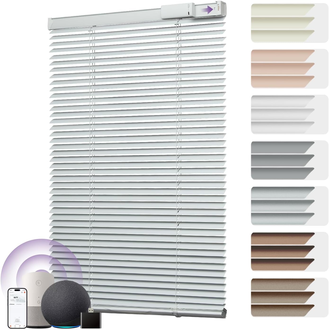 Amazon.com: Hapadif Motorized Blinds with Remote Control, Solar Powered ...