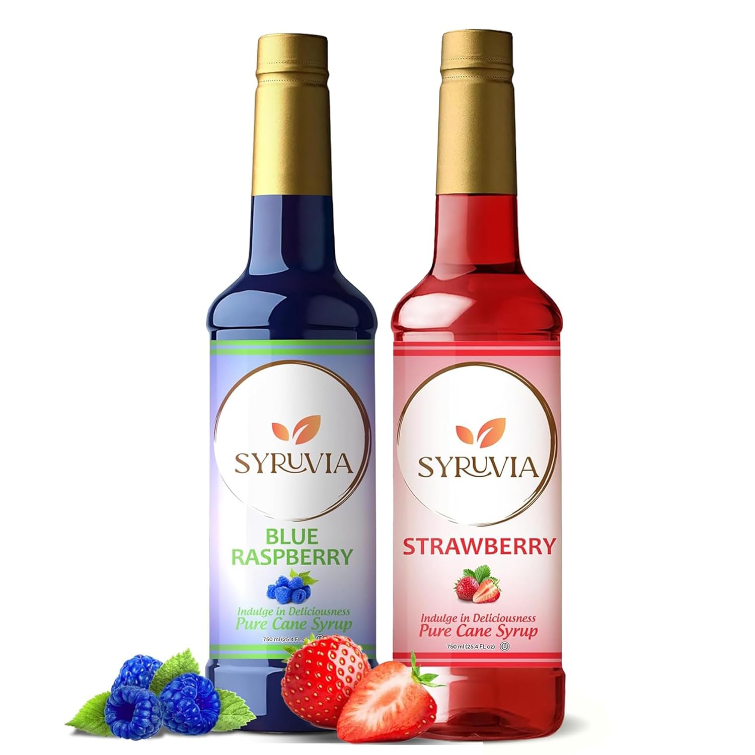 Amazon.com: Syruvia Blue Raspberry & Strawberry Syrup Refreshing ...