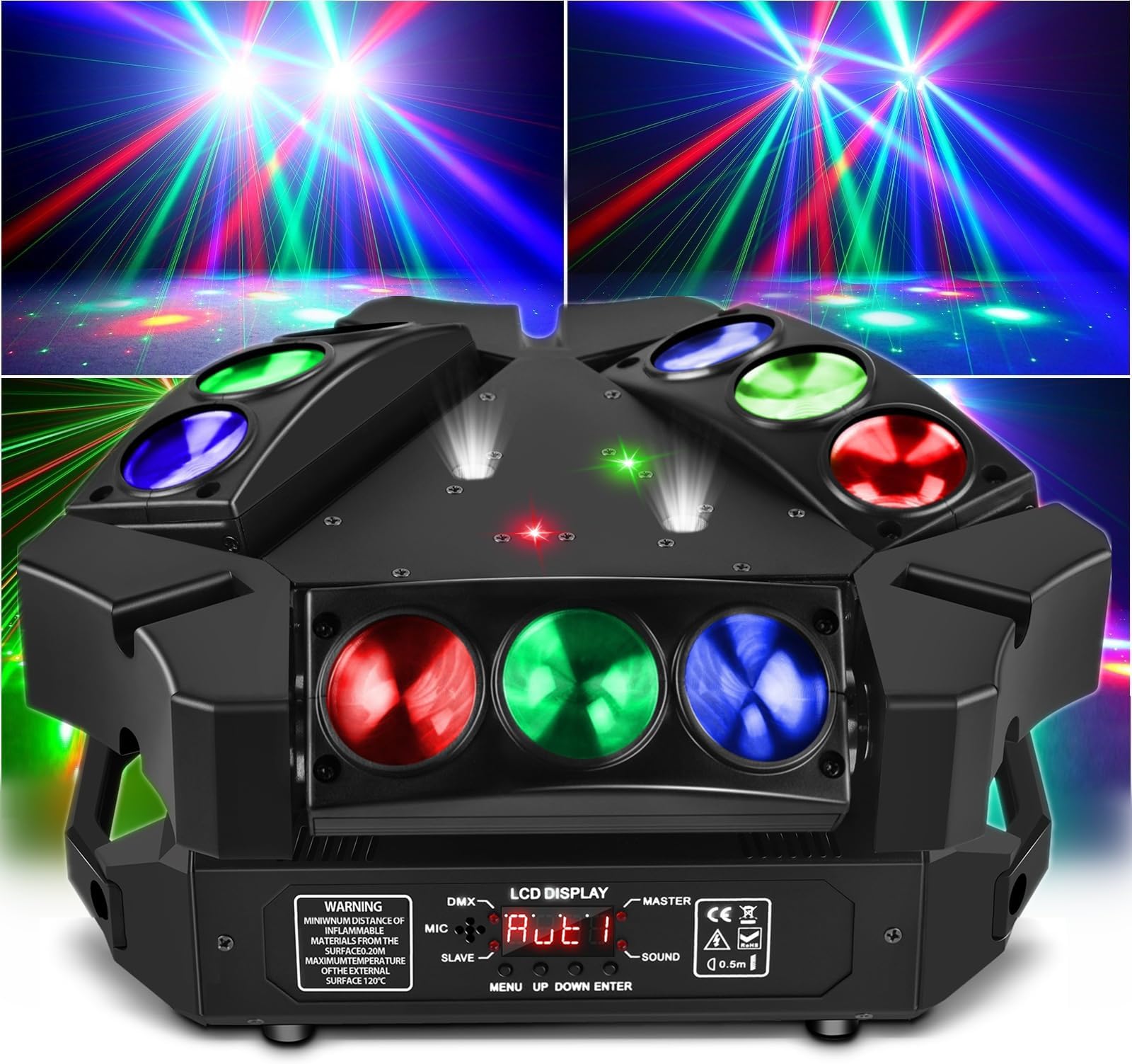 FODEXAZY - Luces de DJ con cabeza móvil de araña 9 x 10 W RGB LED para ...