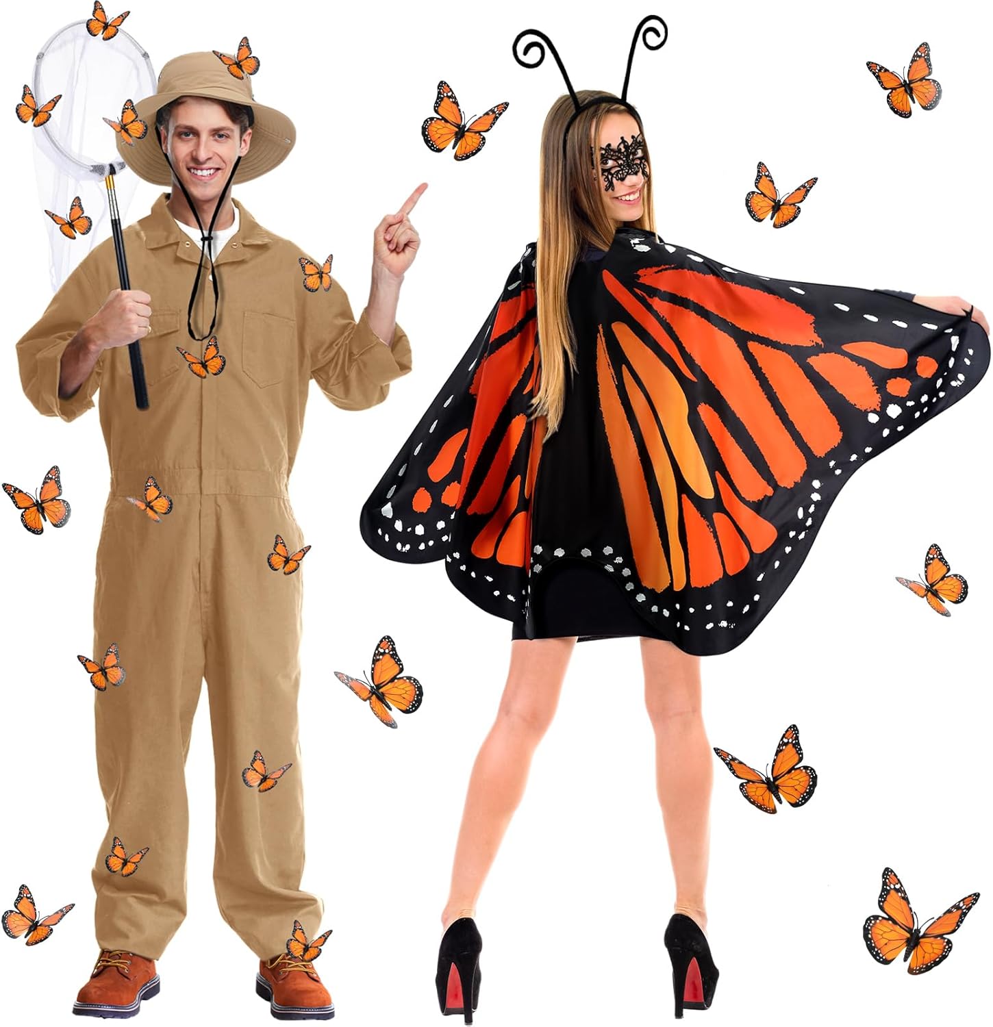 Amazon.com: Zoooyawn 17 Pcs Halloween Couple Costume for Adult ...
