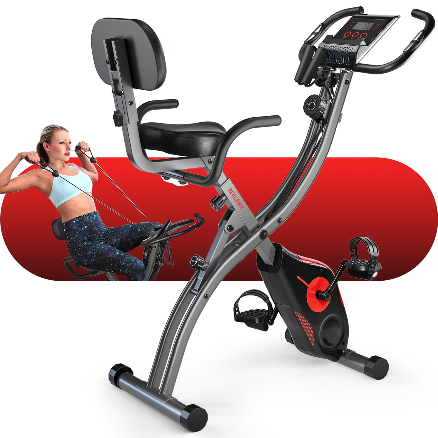 Multi-Functional Magnetic Folding Exercise Bike - Ultra Quiet, 8-Level ...
