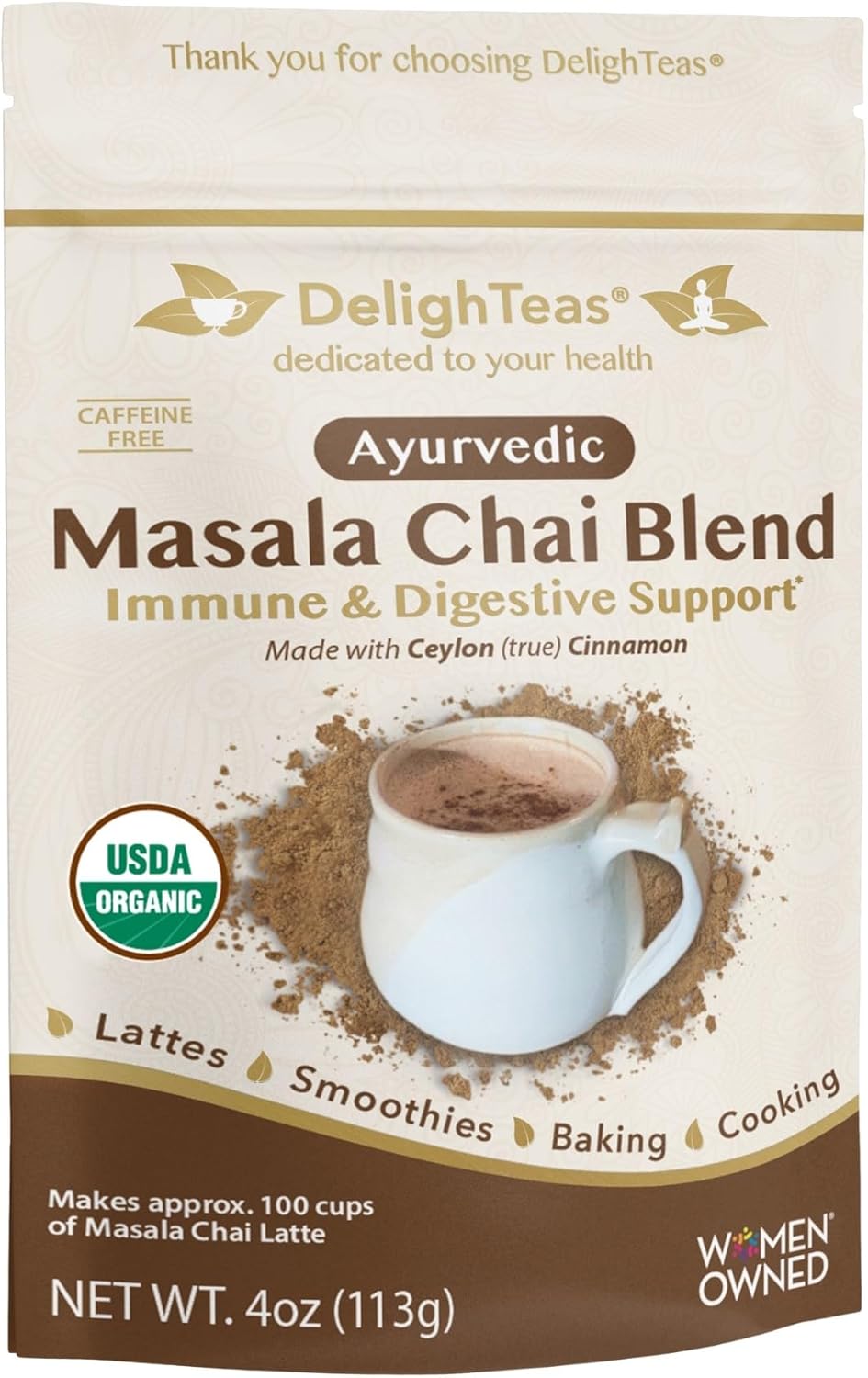 Amazon.com: Masala Chai en polvo orgánico ayurvédico; sin azúcar ...