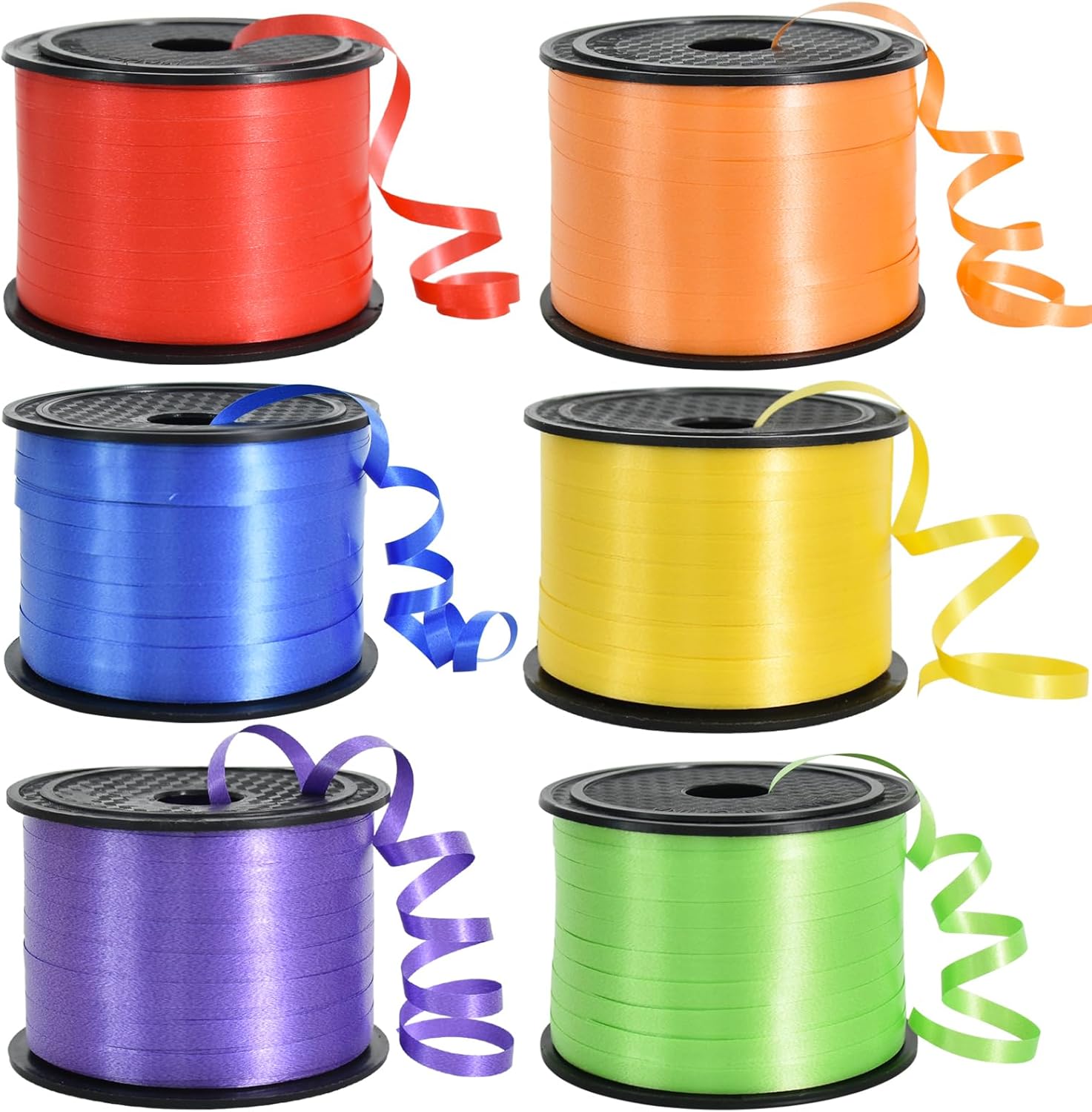 Amazon.com: TONIFUL Rainbow Curling Ribbon-6 Assorted Colors Balloon ...