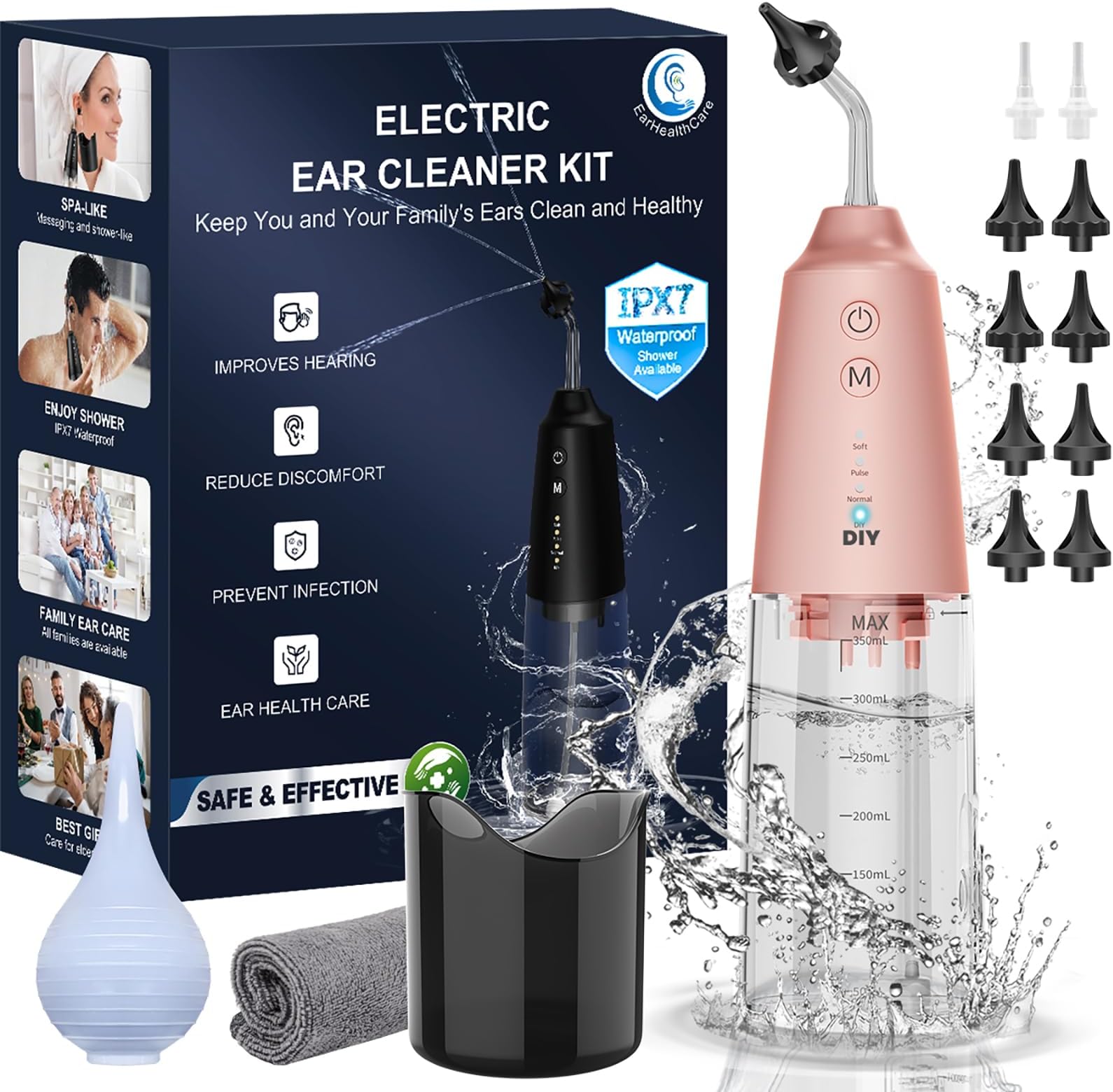 Amazon.com: Ear Wax Removal Kit Electric Ear Washer for Humans - Ear ...