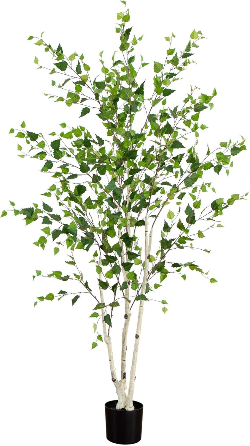 Amazon.com: Nearly Natural 7ft. Artificial Birch Tree with Real Touch ...