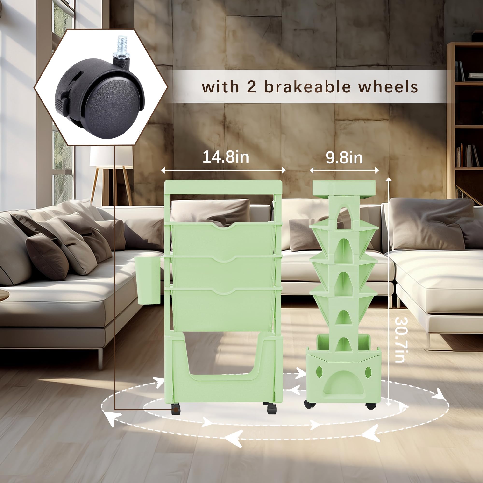 Snapklik.com : 5 Tier Book Rack Storage Bookshelf, Removable Movable ...