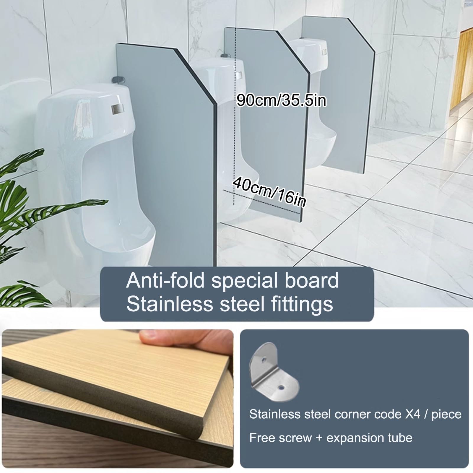 Urinal Screen Partitions Men Restroom Urinal Privacy Screen Toilet ...