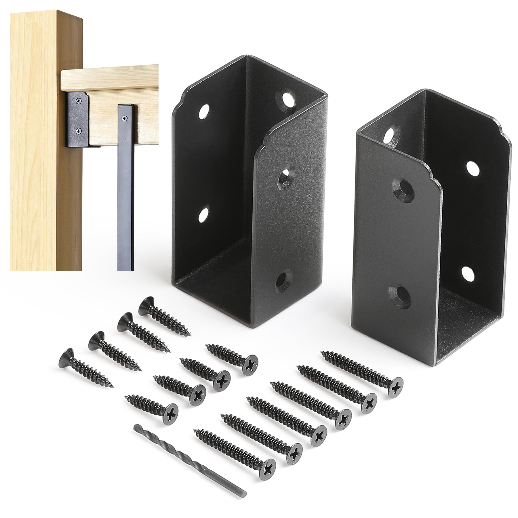 Brukid 4Pcs Stainless Steels Deck Railing Bracket Connectors, for 2x4 ...