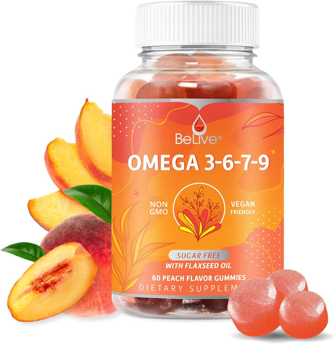 BeLive Omega 3 Gummies with Omegas 6, 7, 9, DHA & EPA from Flaxseed Oil ...