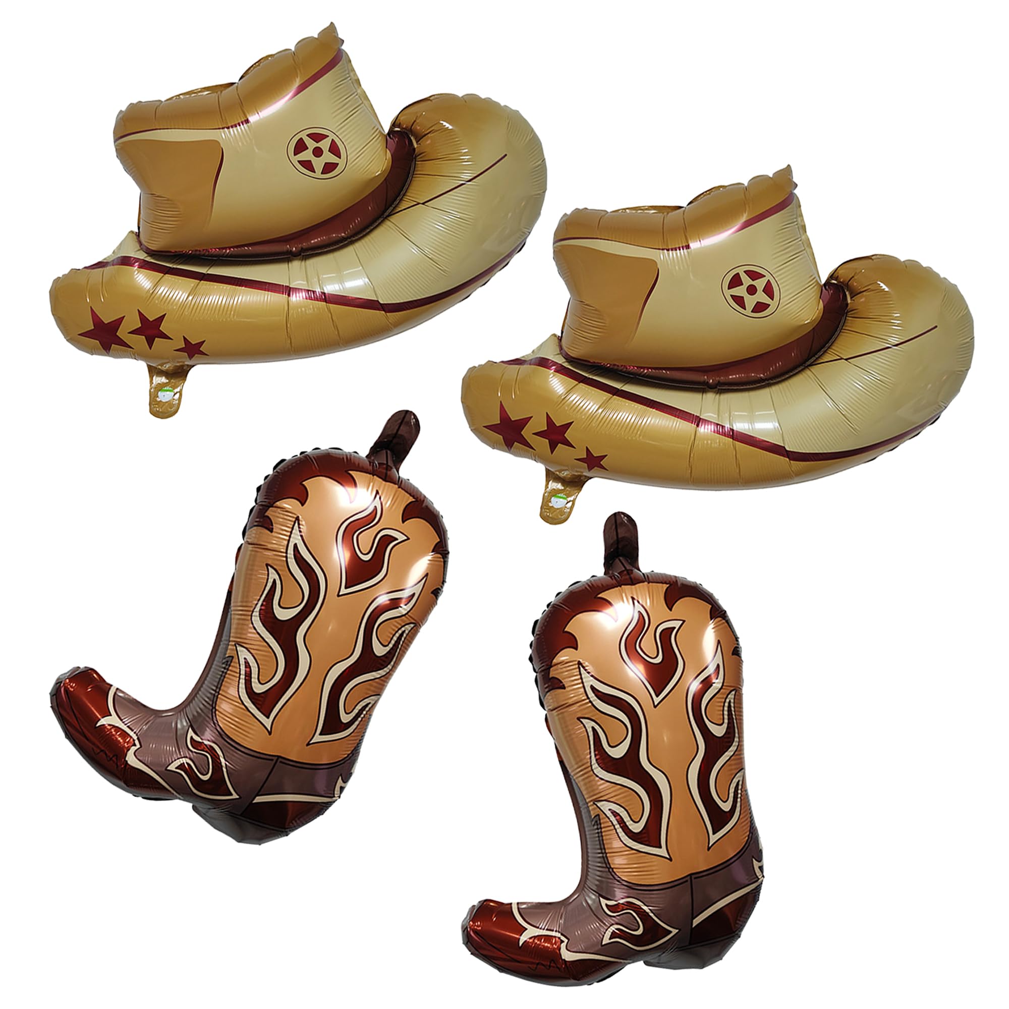 Amazon.com: 4 Pcs Western Themed Party Balloons,Brown Cowboy Hat And ...