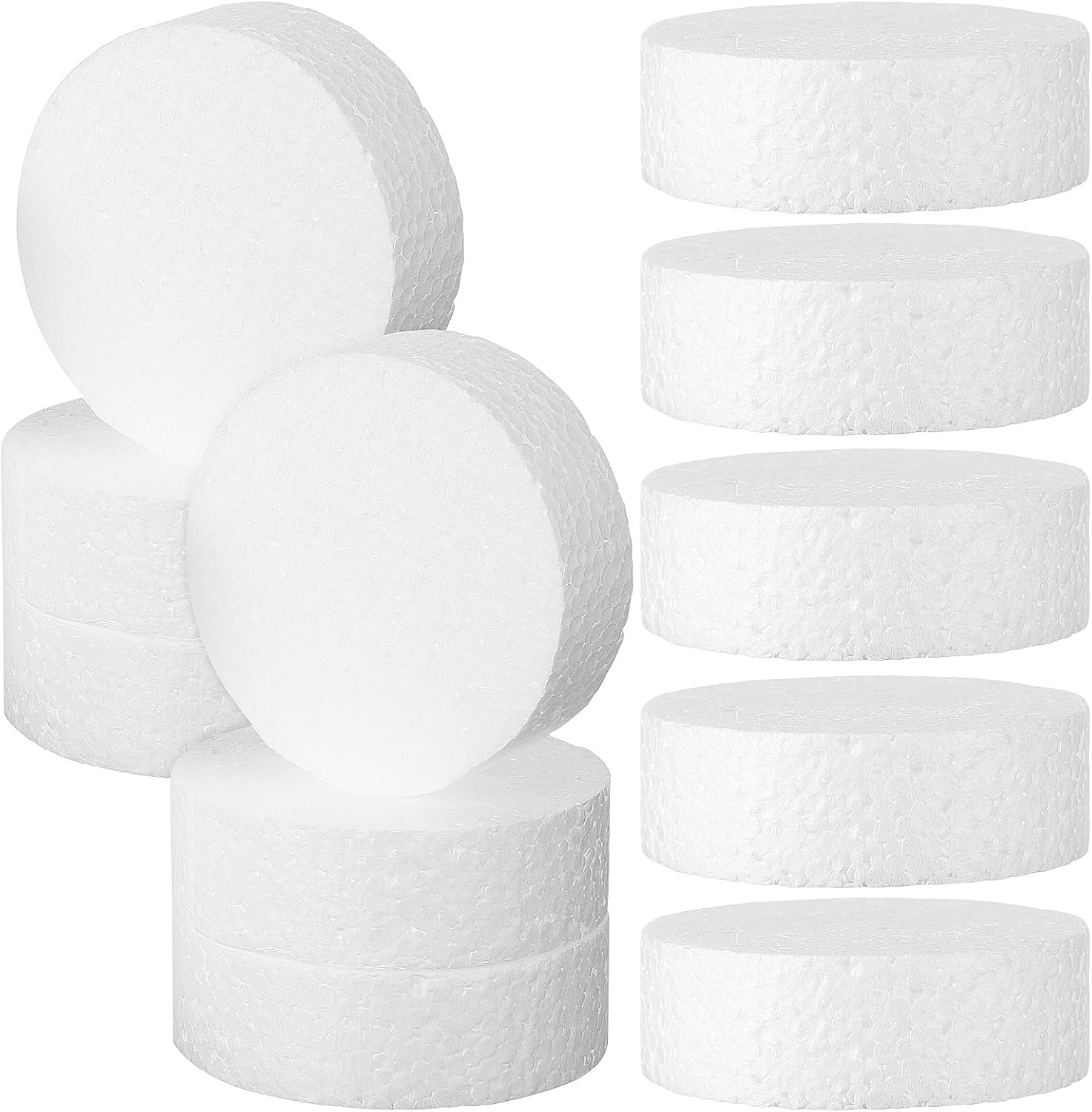 NUOBESTY 18pcs Foam Cylinders Polystyrene Round Foam Discs White Foam ...