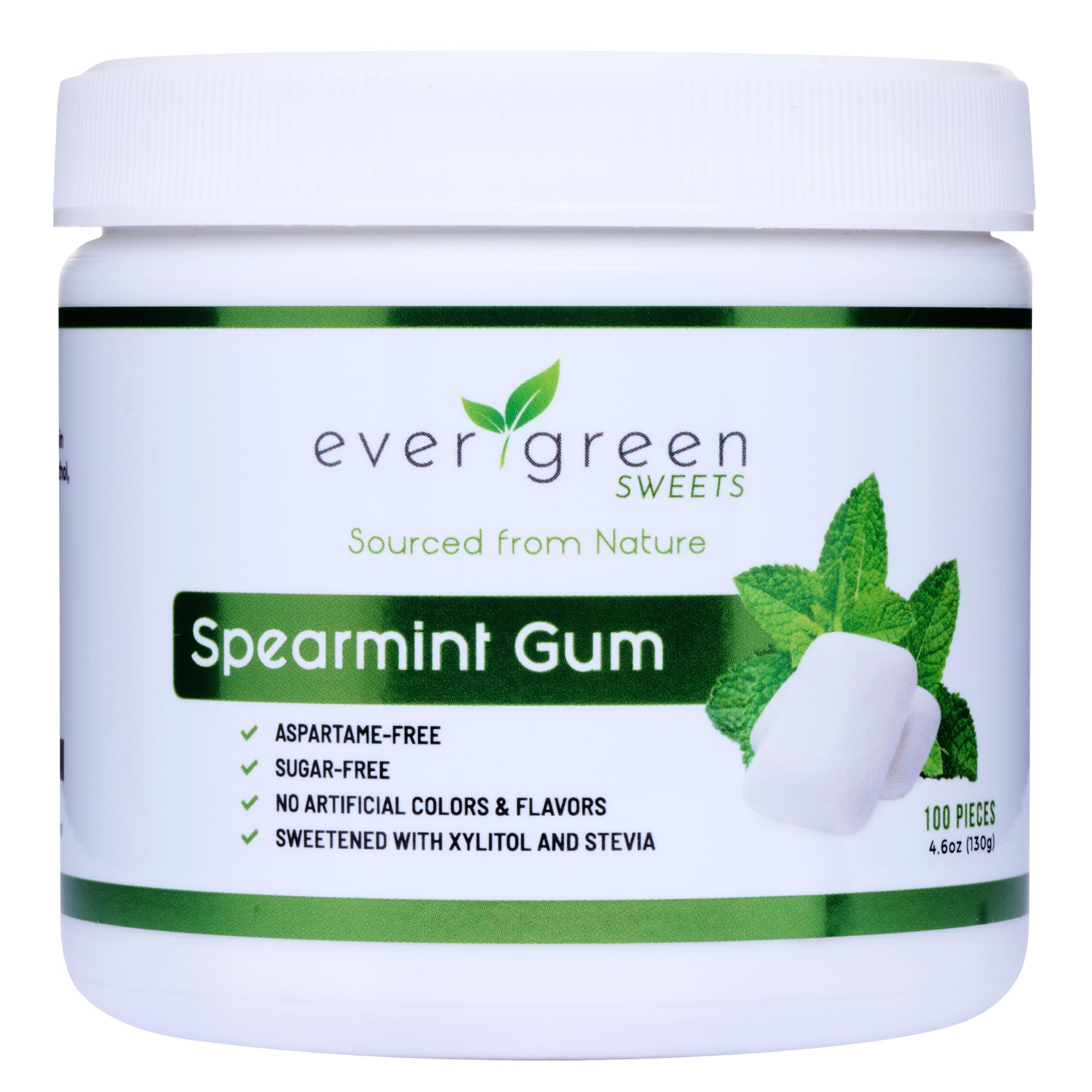 Amazon.com: Evergreen Sweets Chewing gum -100 Pieces Jar - Natural ...