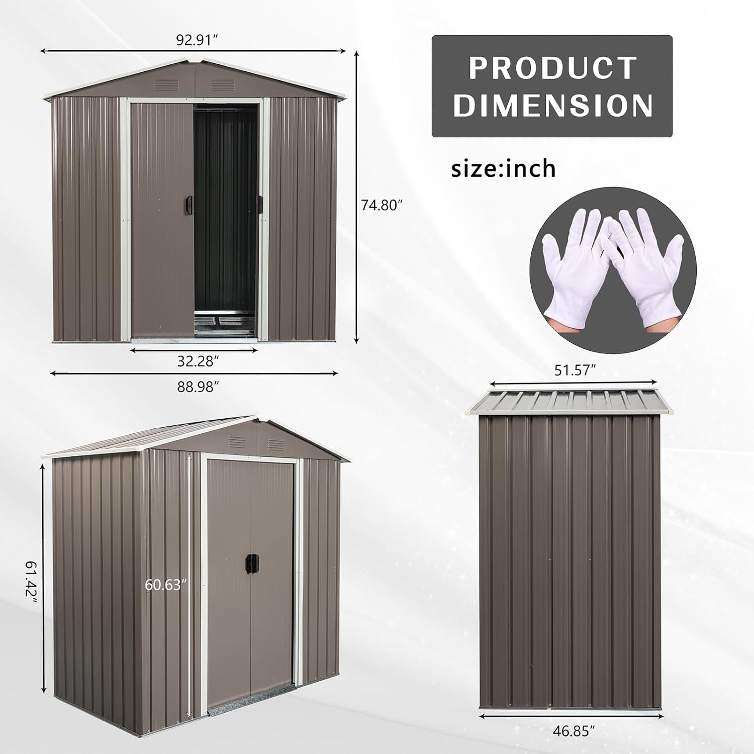 8x4FT Outdoor Shed with Floor Included,Metal Outdoor Philippines | Ubuy