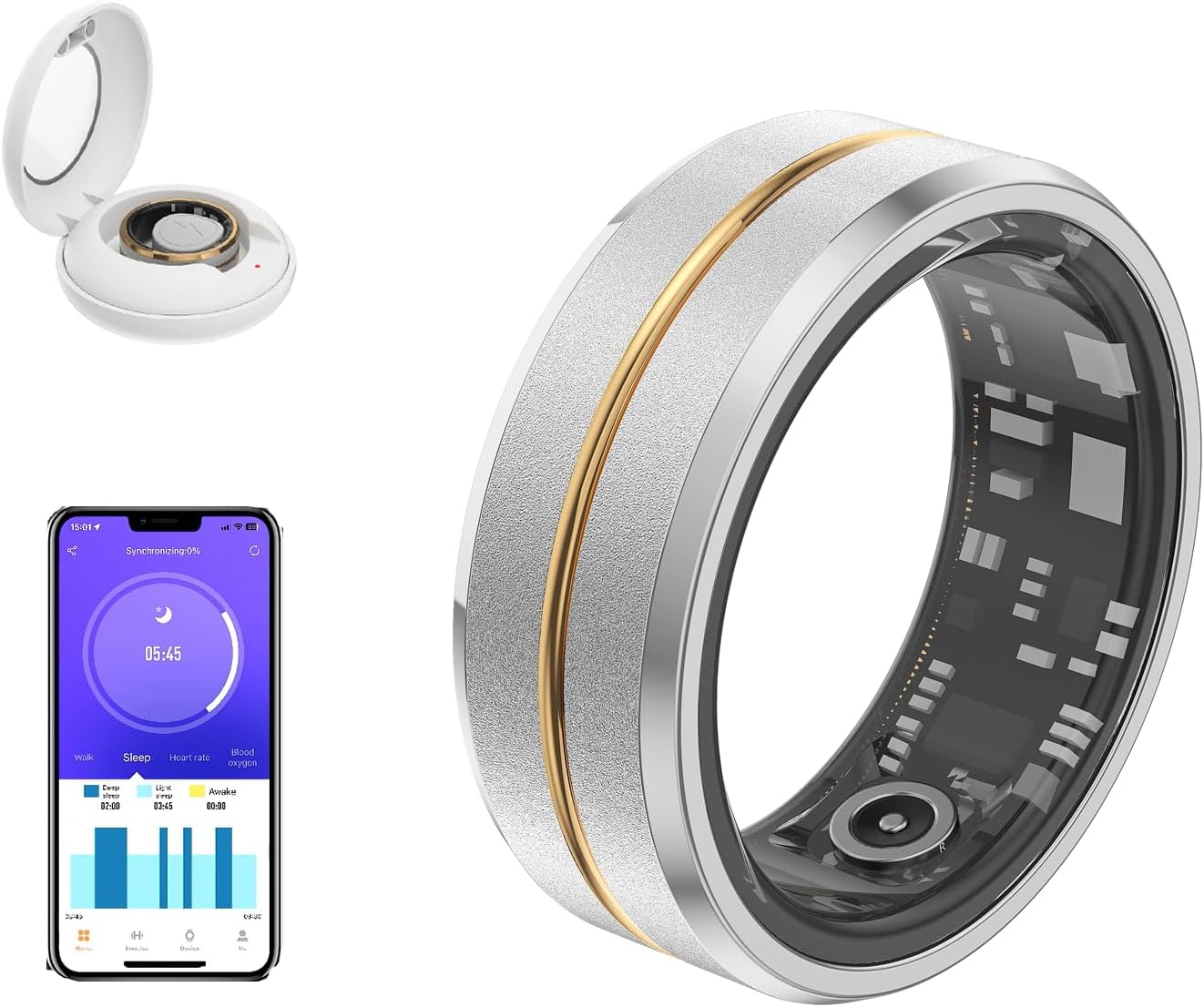 Amazon.com: YERAD RS8 Smart Ring, Health Tracker Ring for Women & Men ...