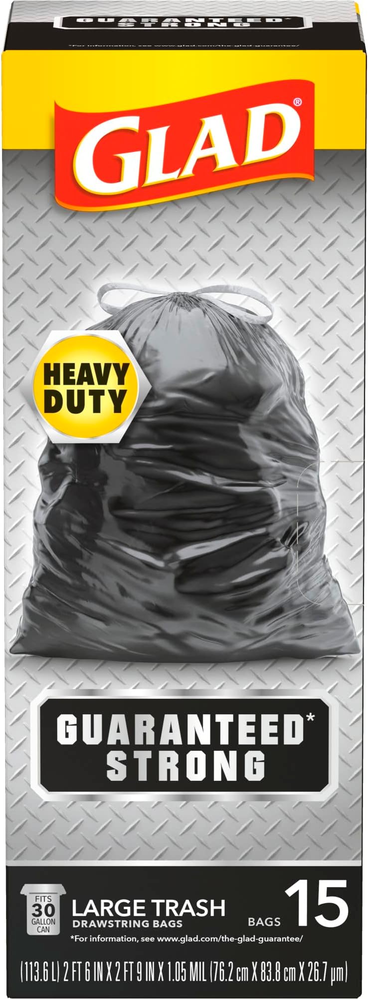 Amazon.com : Glad Outdoor Trash Bags with Drawstring, 30 Gallon 15 bags ...