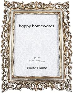 Amazon.com - Happy Homewares Vintage and Ornate Two Tone Shiny Silver ...