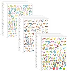 Amazon.com: 3040Pcs 20 Sheets Small Letter Number Stickers, 1/2inch ...