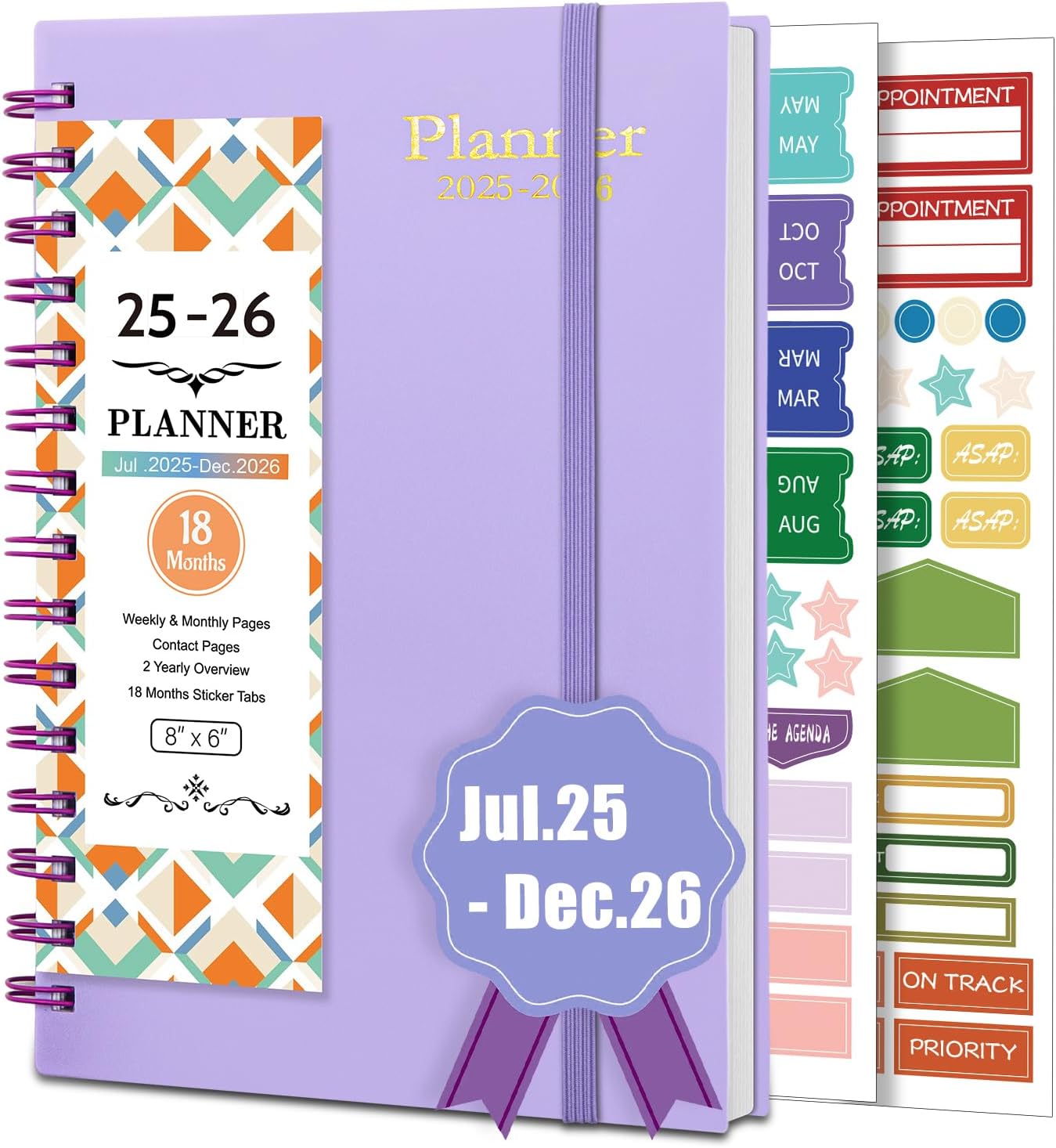 Weekly Planner 2025-2026, A5 Planner with 18 Months Monthly Planner ...