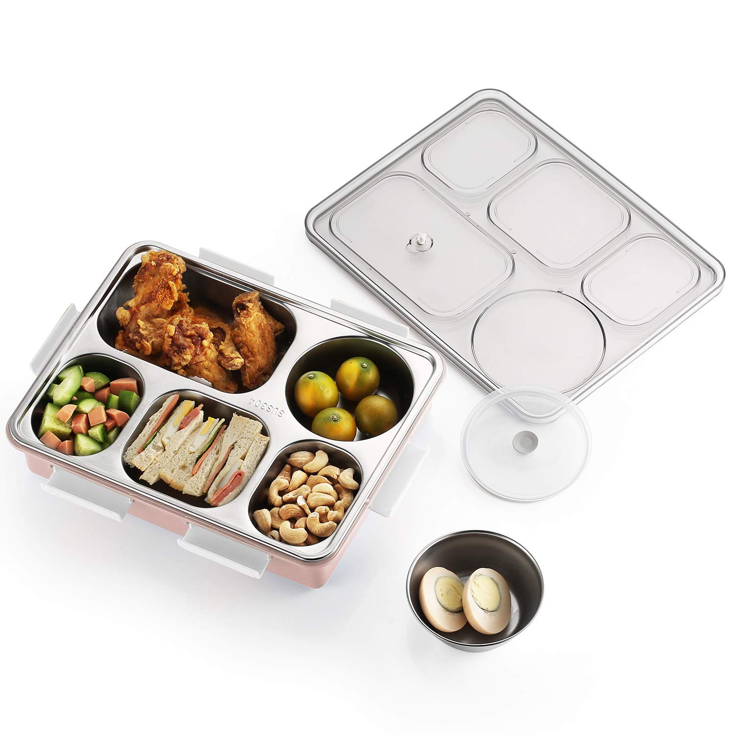 Buy Lecone Stainless Steel Bento Box 5 Compartments Lunch Box Large ...