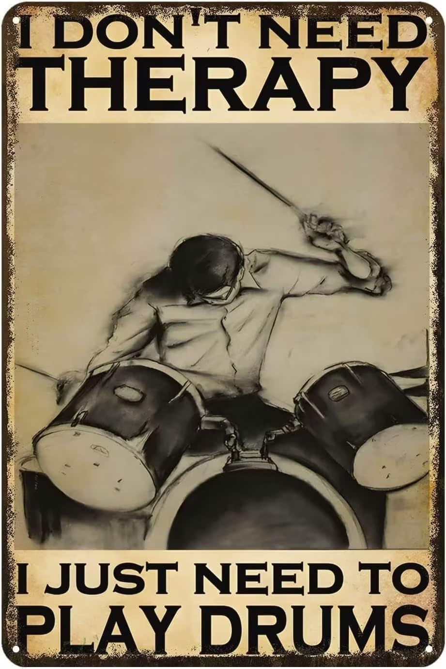 Amazon.com : Rock Vintage Funny Metal Tin Sign I Don'T Need Therapy I ...