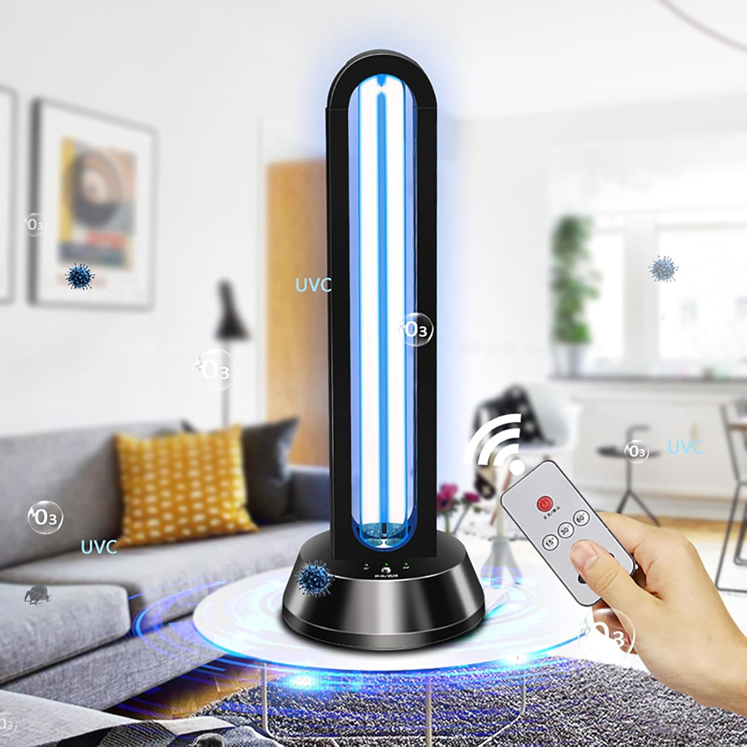 WYZCHDM UV Disinfection Lamp, Portable UV Sterilization Lamp, 38W UV ...