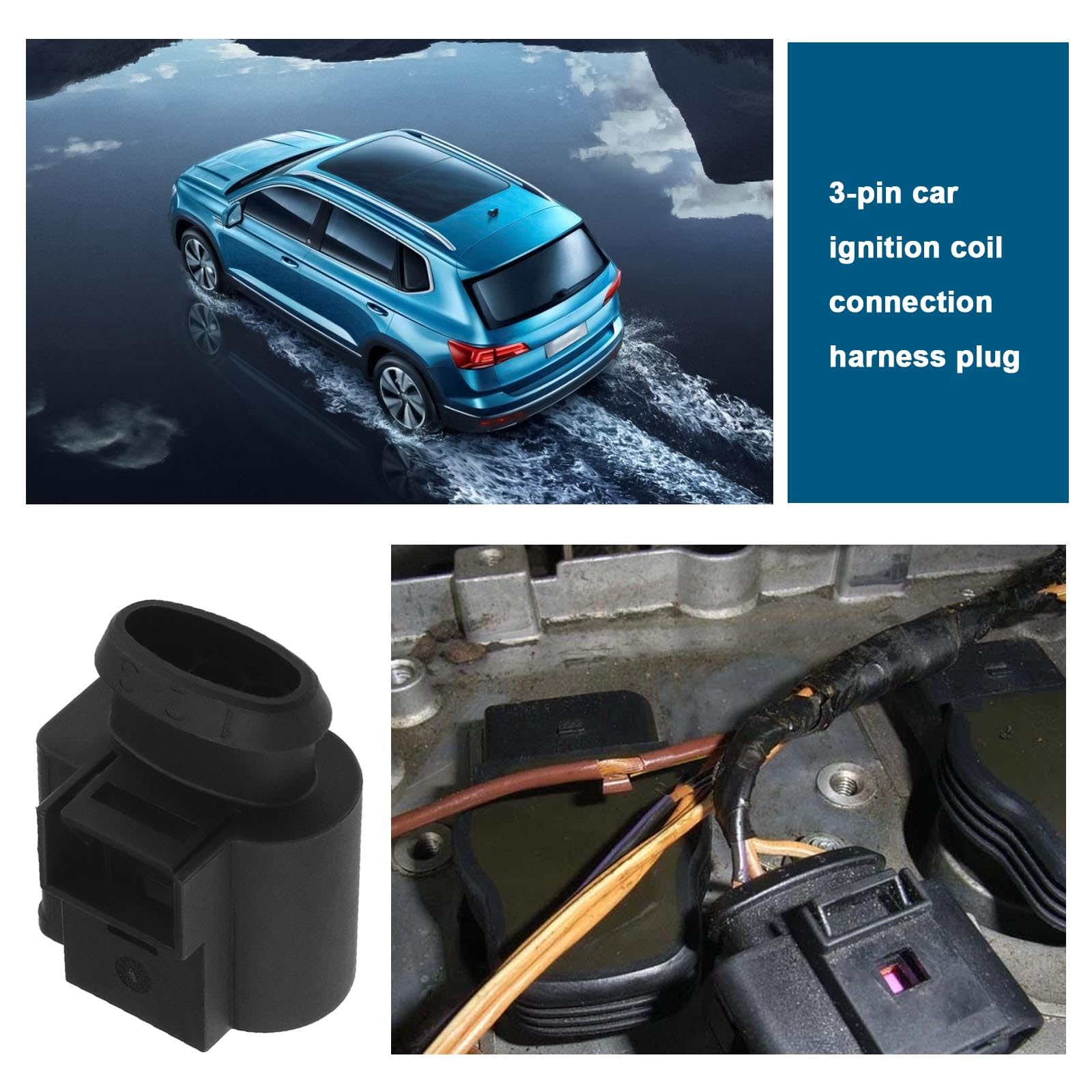 Fuel Rail 3 PIN Pressure Sensor Plug Connector For VW Audi Skoda VAG ...