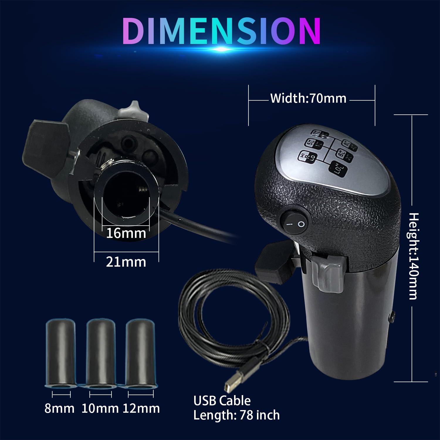 Snapklik.com : HCXLELD USB Truck Simulator Shifter Knob For ATS & ETS2 ...