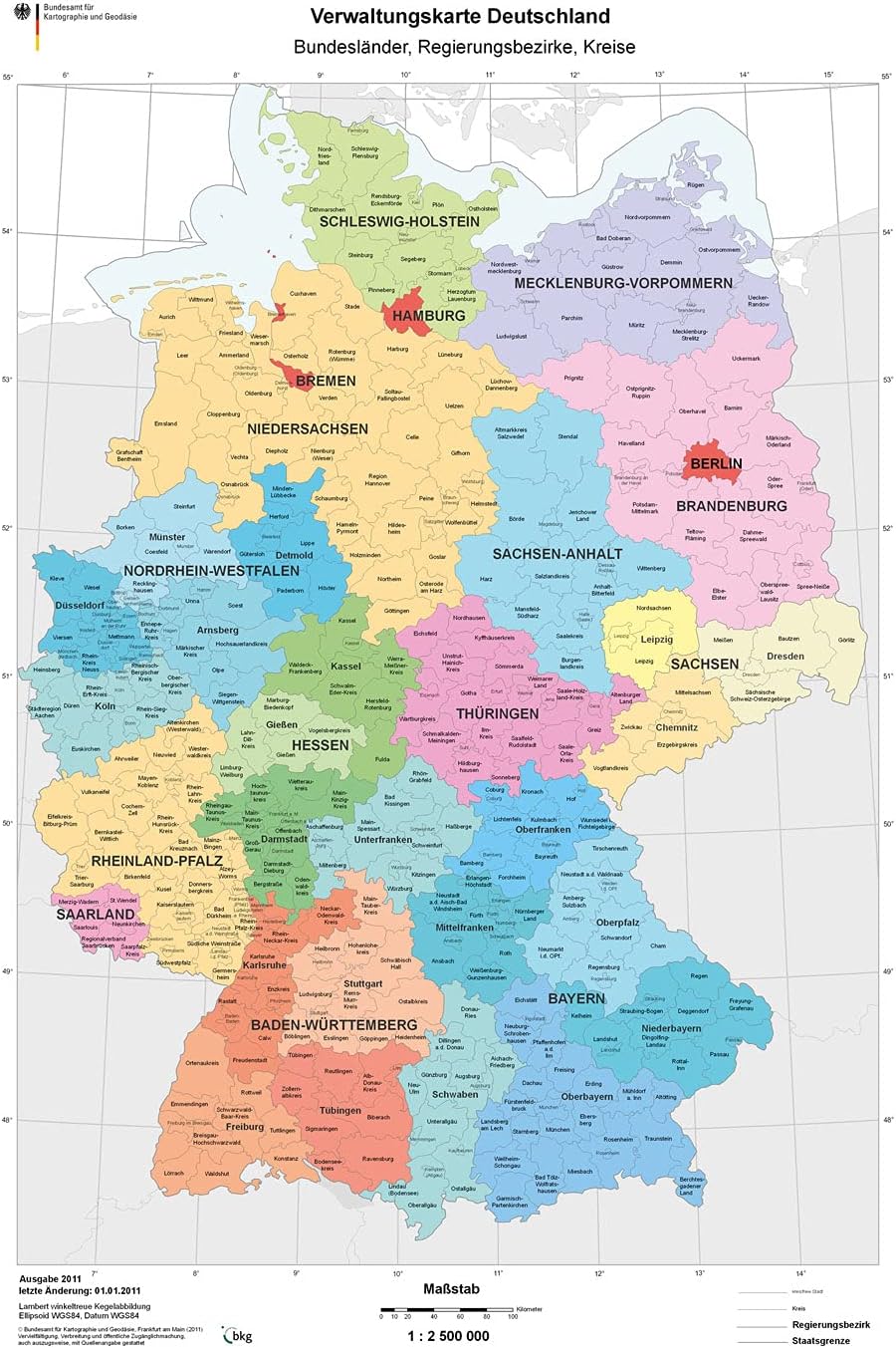 Amazon.com - Wall Art Impressions 33"x24" Poster Verwaltungskarte ...