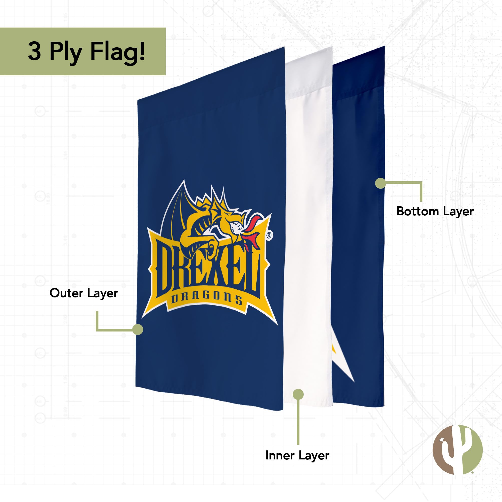 Drexel Dragons Flag Drexel Dragons Happy Holidays Banner Flag State
