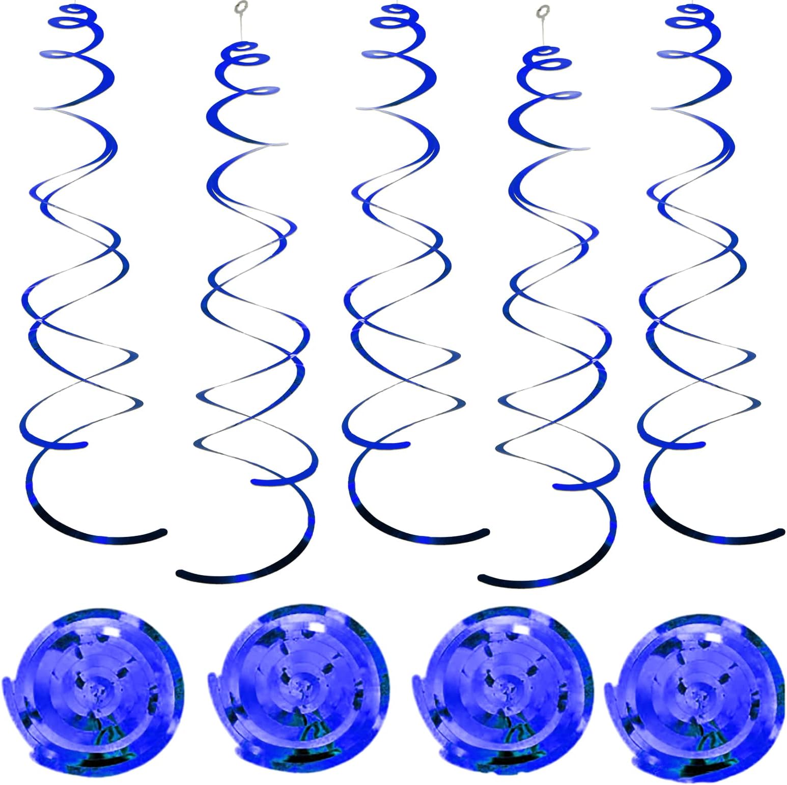 Amazon.com: 30 decoraciones de fiesta de remolinos colgantes azules ...