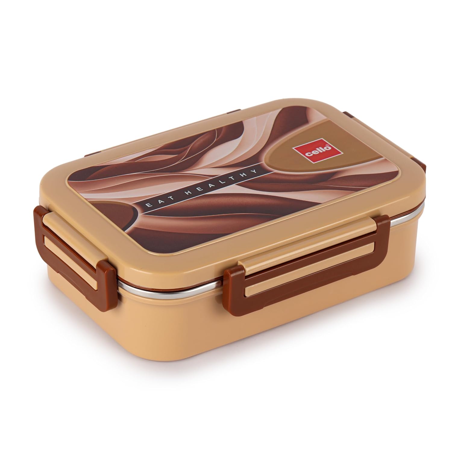 Buy CELLO Esquire Inner Steel Insulated Lunch Box 915ml, Beige | Food ...