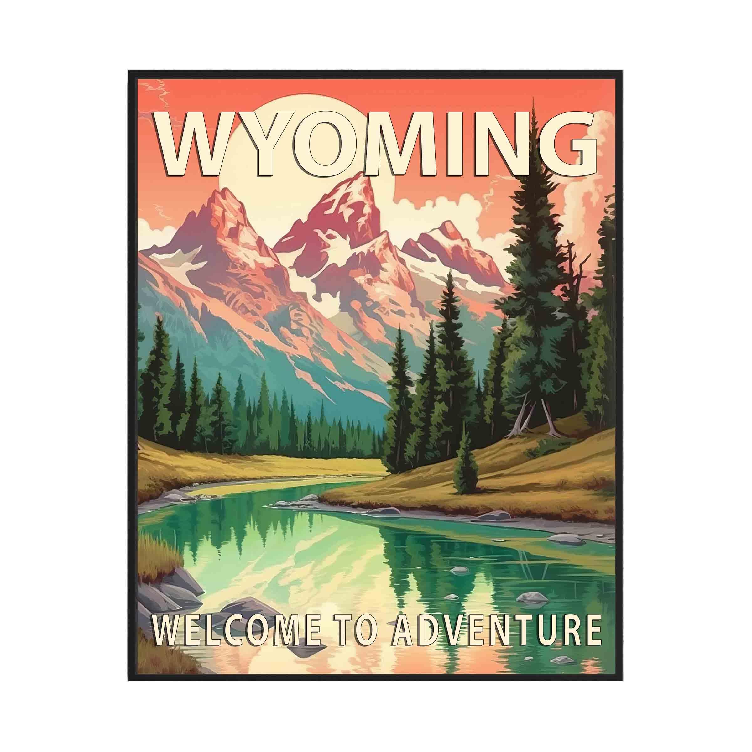 Amazon.com: Wyoming Art Print, Wyoming Poster Wall art Decor, Wyoming ...