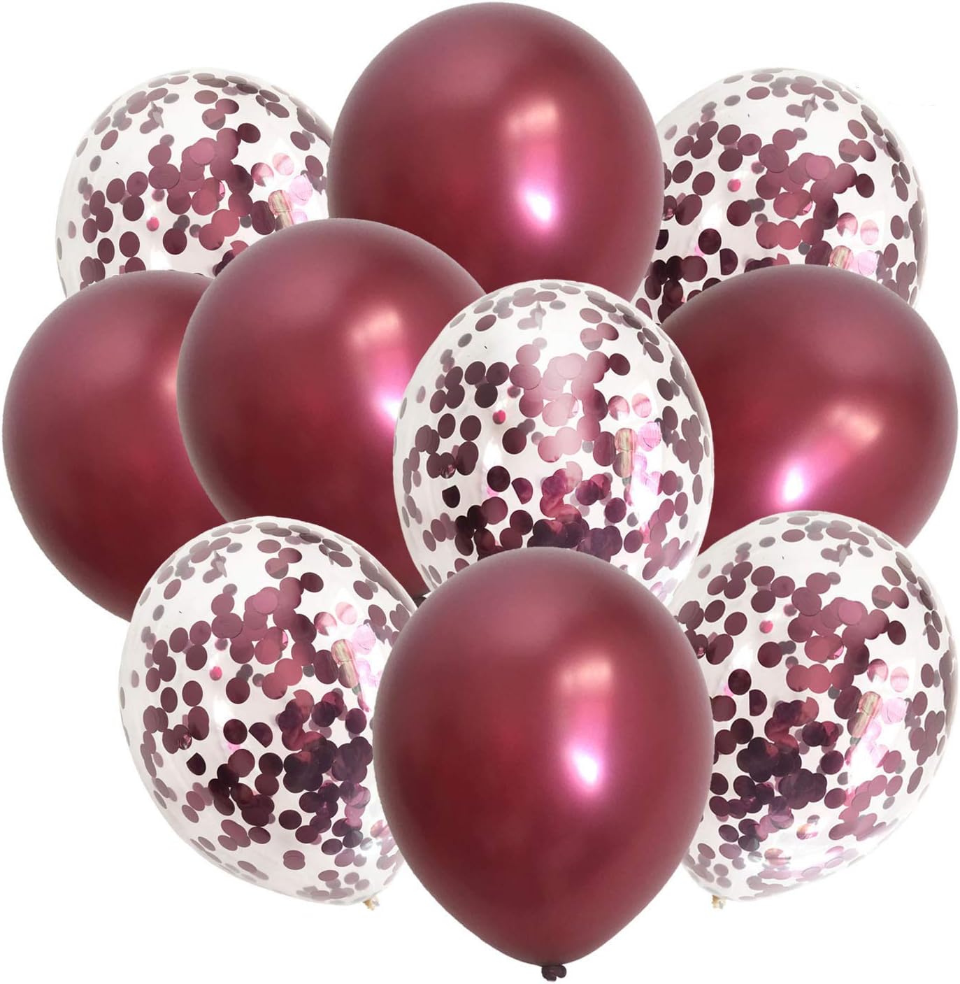 Amazon.com: Burgundy Confetti Balloons Metallic Maroon - Wine Color ...