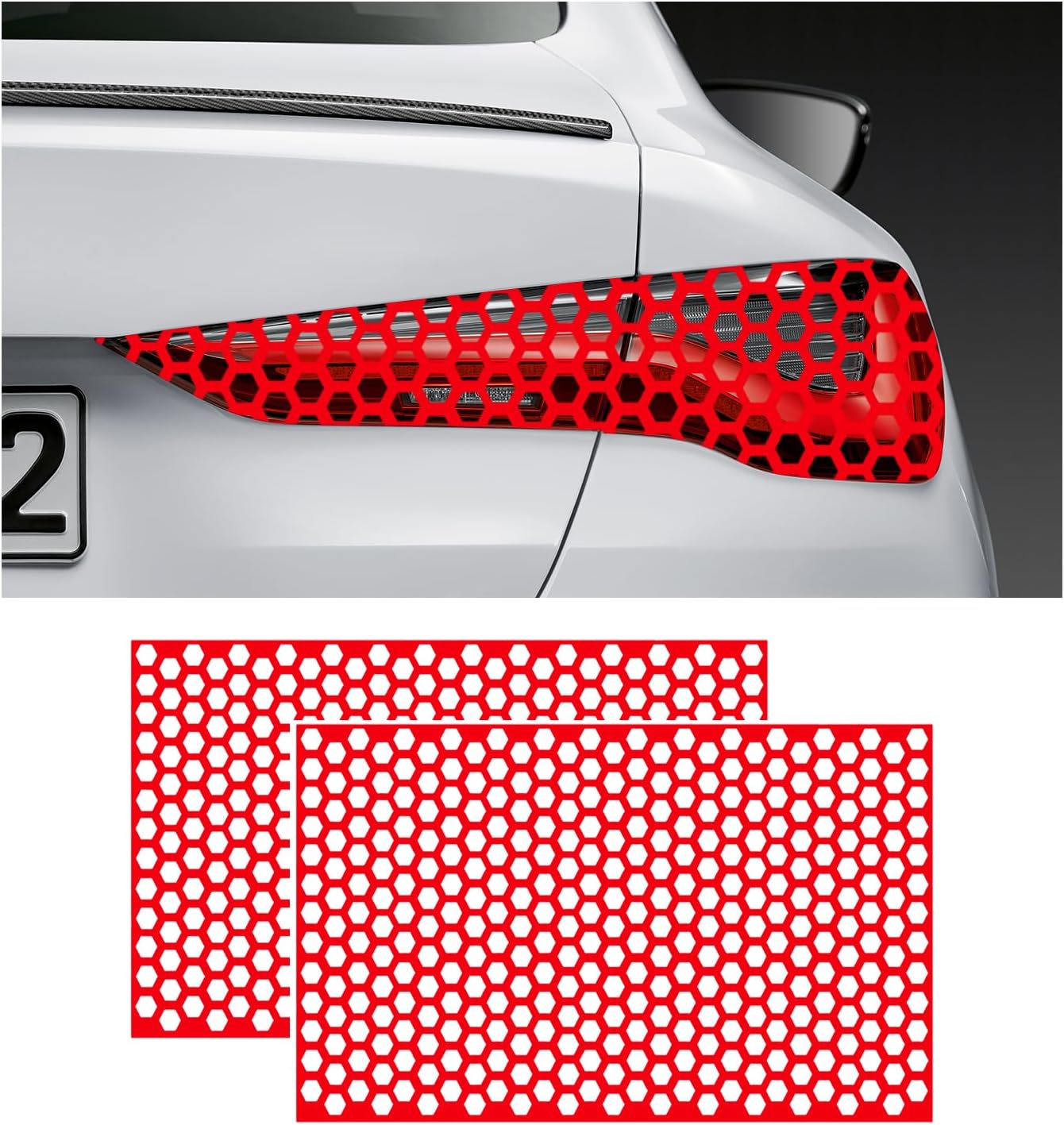 Amazon.com: Dickno 2PCS Car Rear Tail Light Lamp Stickers Honeycomb ...