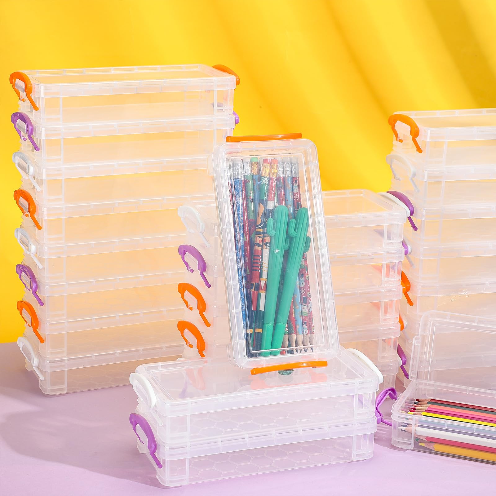 Clear Plastic Organizer 30-Pack Clear Plastic Pencil Cases - Bulk ...