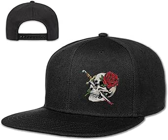 Skull Hats for Men Snapback Hats for Men Skeleton Cap Black Flat Bill ...