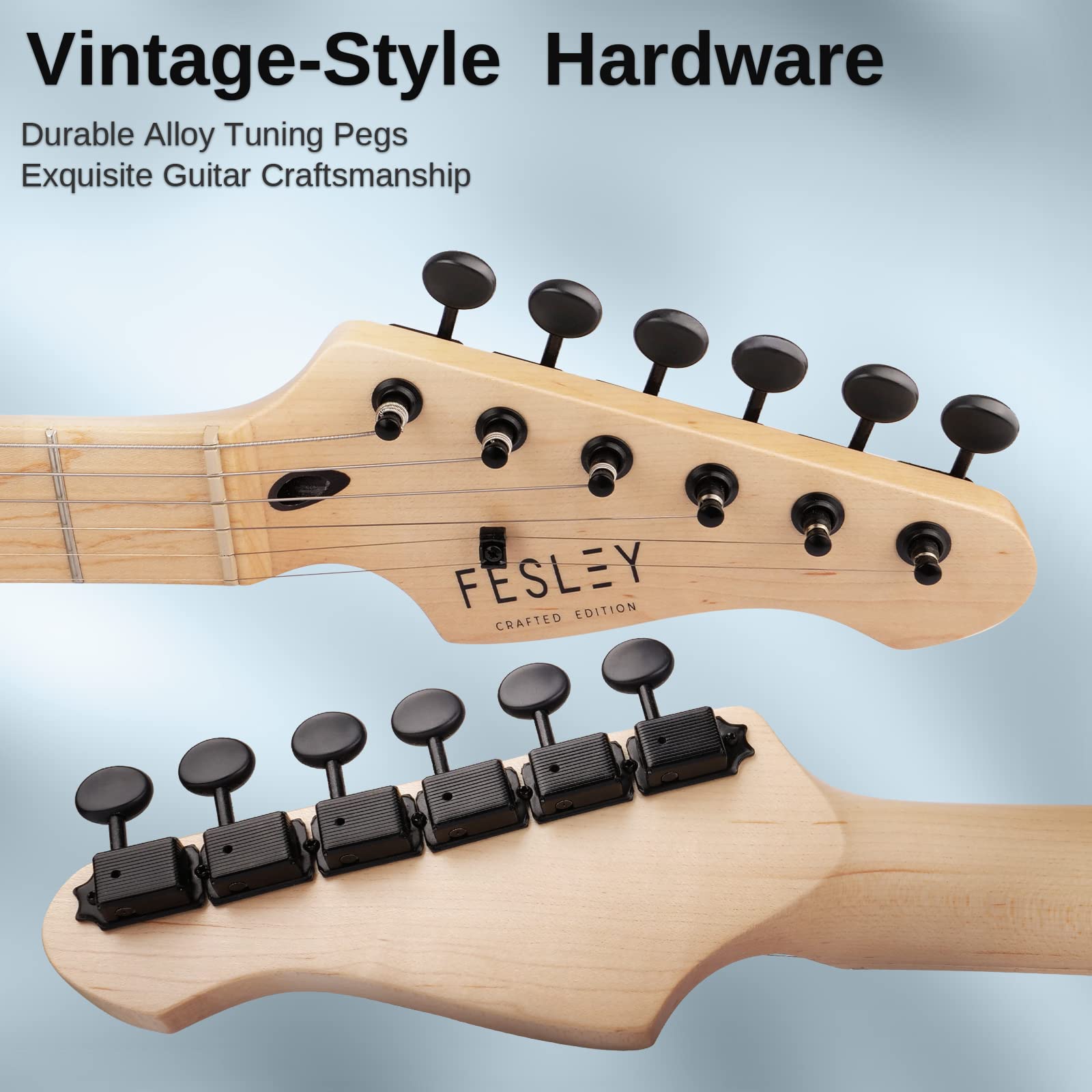 Snapklik.com : Fesley 39 Electric Guitar, Full Size Solid Body, HSS 6 ...