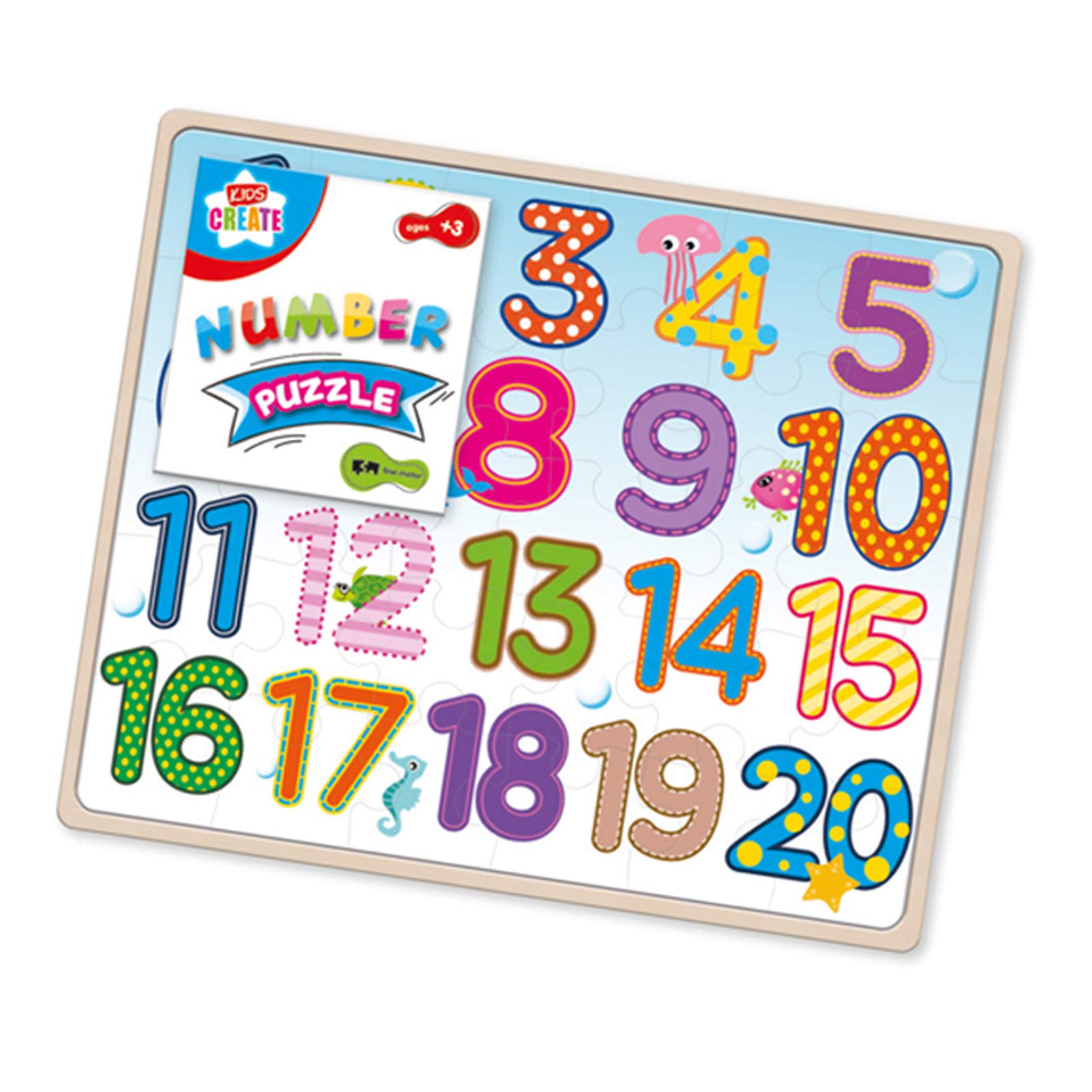 Kids Create Slim Wooden Sea Life Number Puzzle Board 3+ : Amazon.co.uk ...