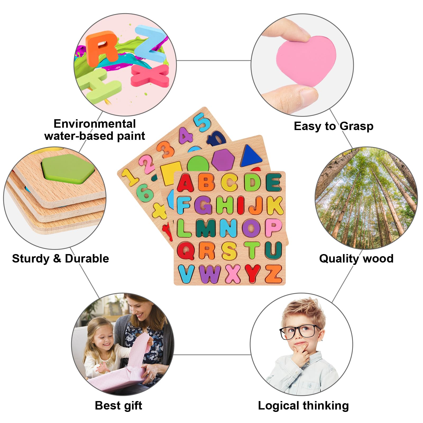 Snapklik.com : Attmu Wooden Puzzles For Toddlers 1 2 3 4 5 Year Old ...